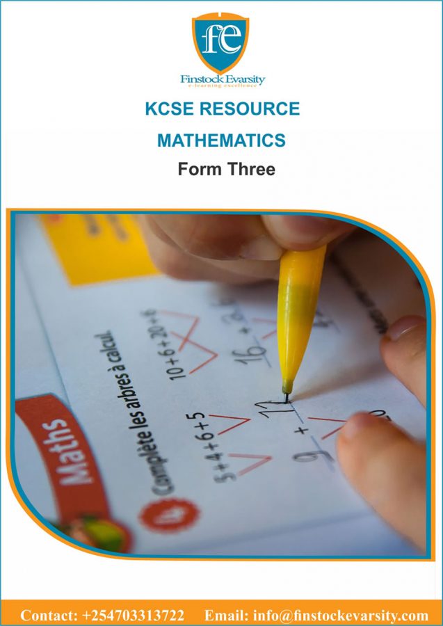 Mathematics Form Three Textbook Hard Copy - Finstock Evarsity Resources