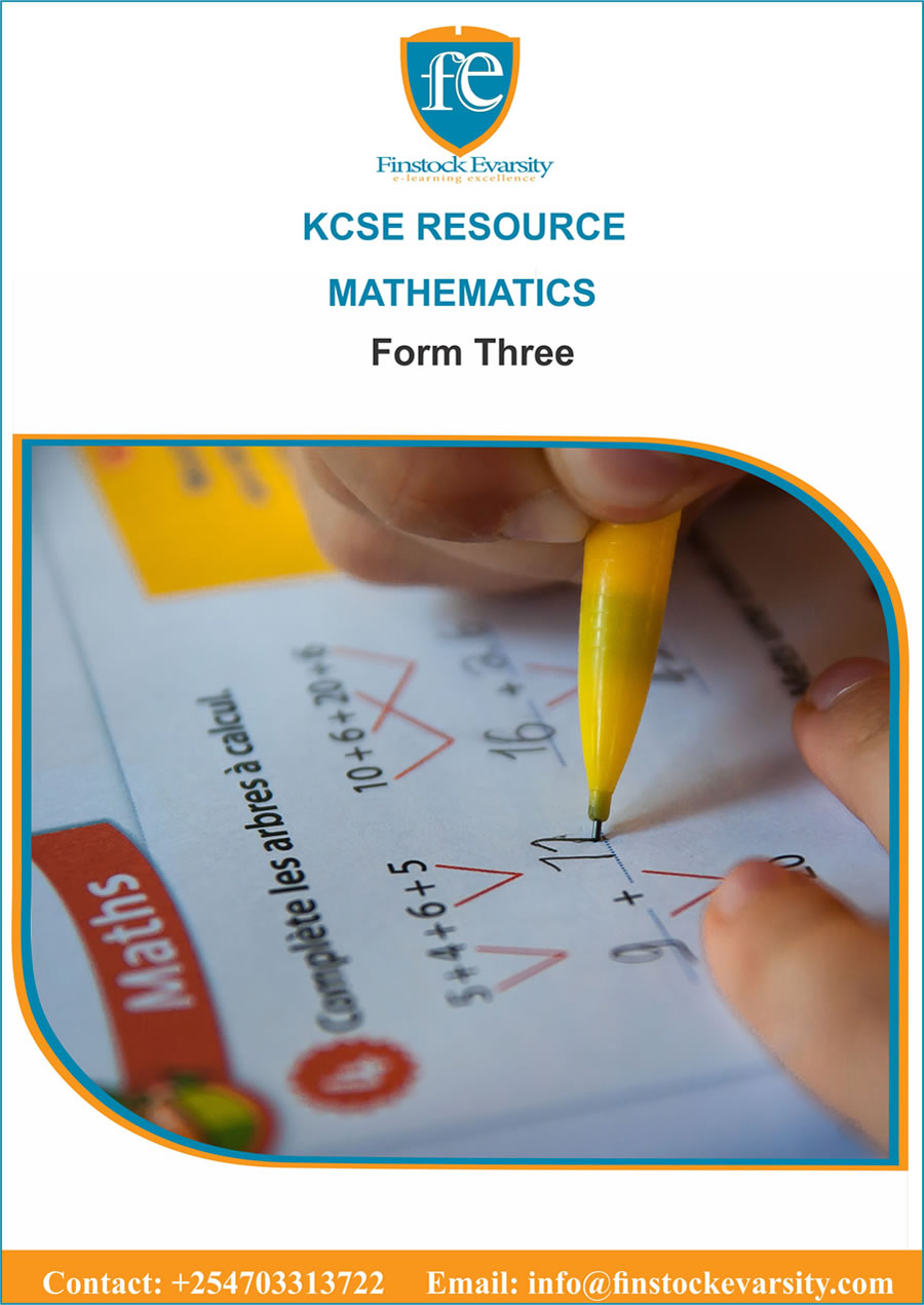 Mathematics Form Three Textbook Hard Copy - Finstock Evarsity Resources