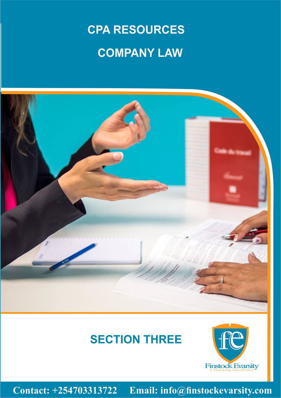 CPA- Company Law - Section Three - Hard Copy - Finstock Evarsity Resources