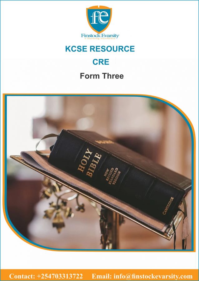 CRE Form Three Textbook - Hard Copy - Finstock Evarsity Resources