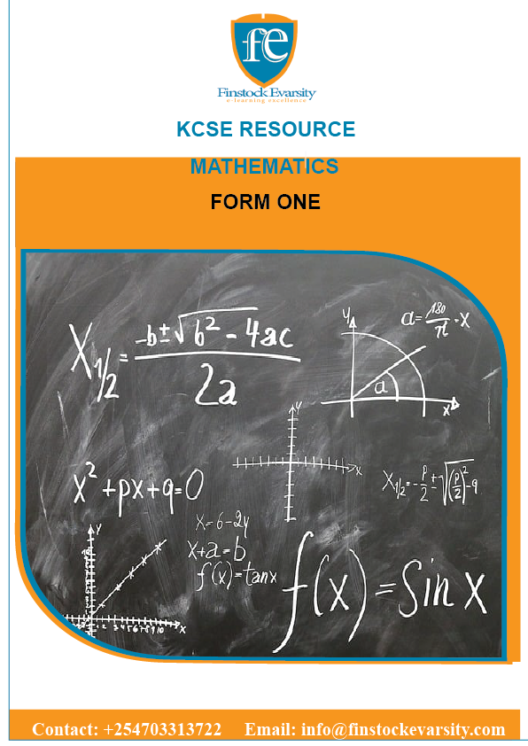 Mathematics Form One Questions With Answers Set 1 - Finstock Evarsity ...