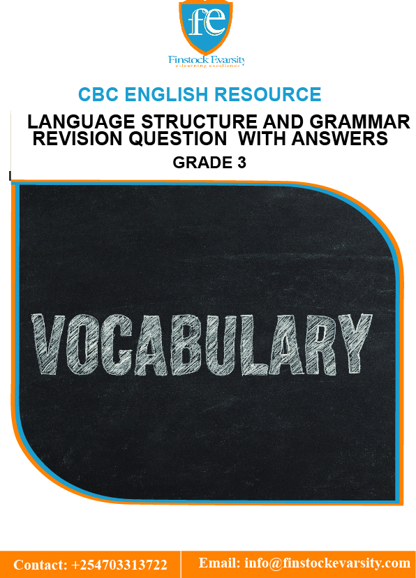 Language Structure and Grammar Grade 3 Revision Questions With Answers ...