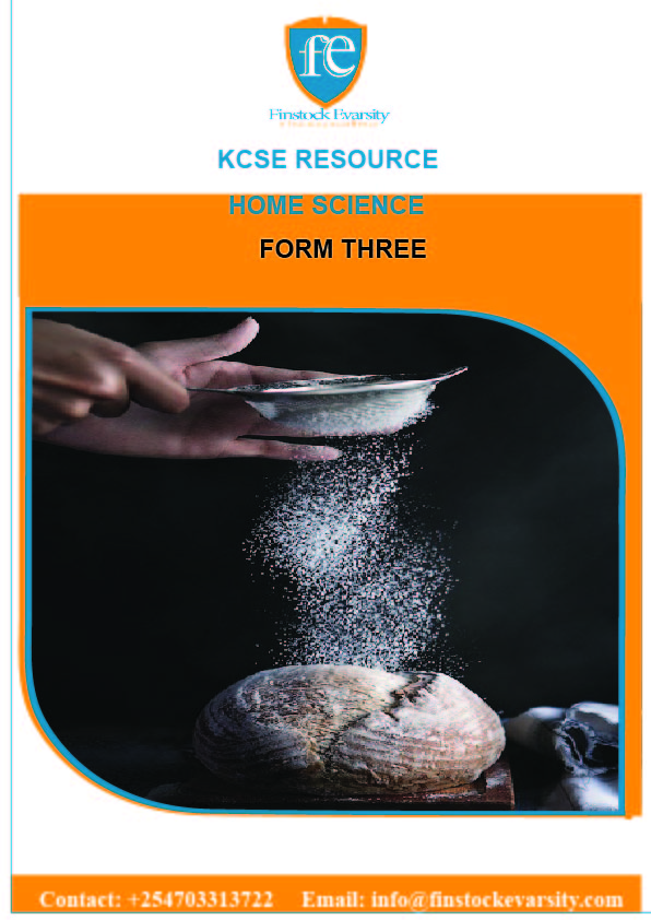 Home Science Form 3 Term 2 - Finstock Evarsity Resources