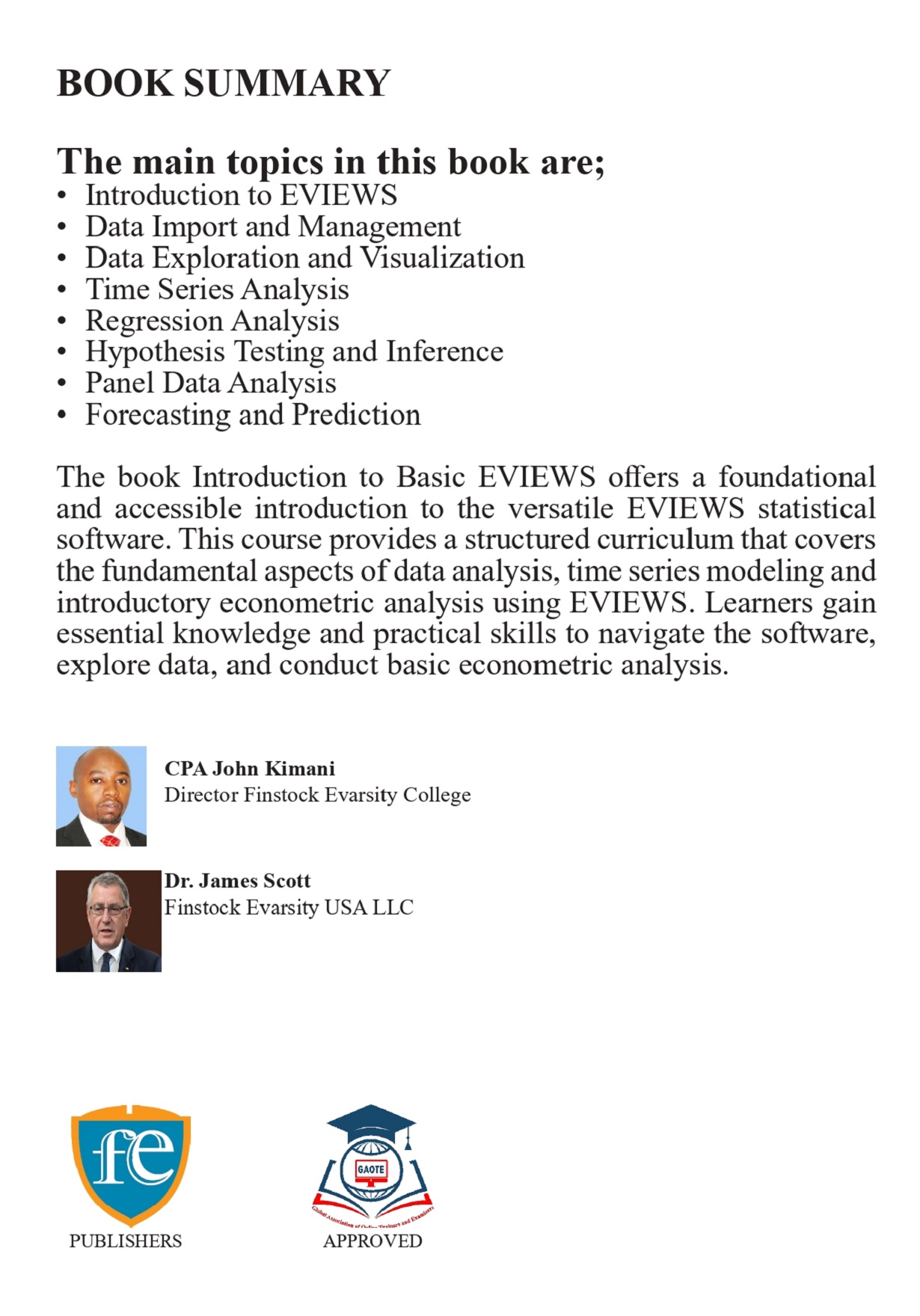 Introduction to Basic EVIEWS Professional Level - Finstock Evarsity ...